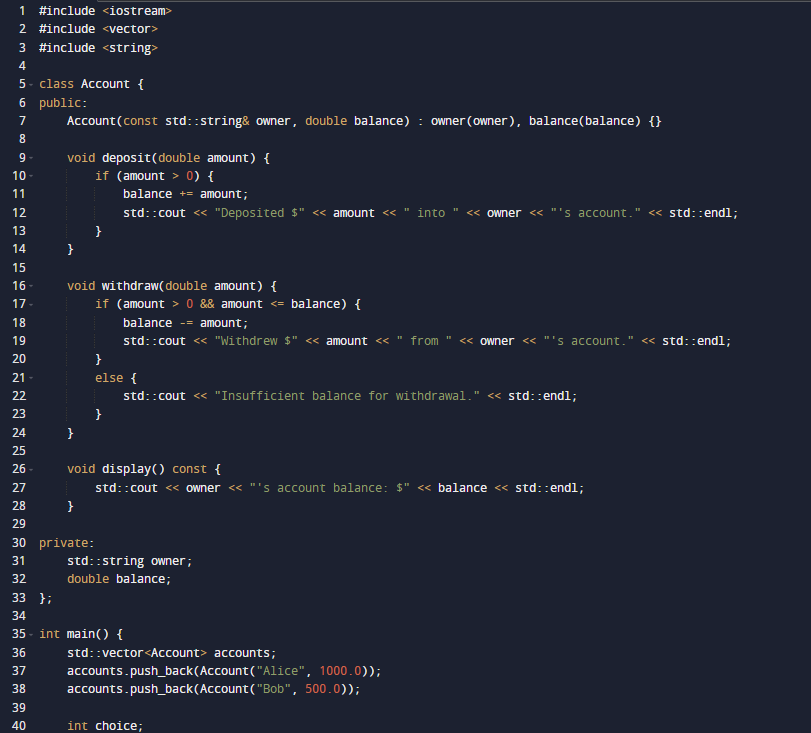 Solved d: : cout ≪ "Banking Menu:" ≪ std: : endl; d: : cout | Chegg.com