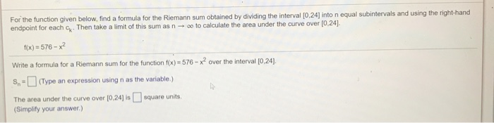 Solved For the function given below, find a formula for the | Chegg.com