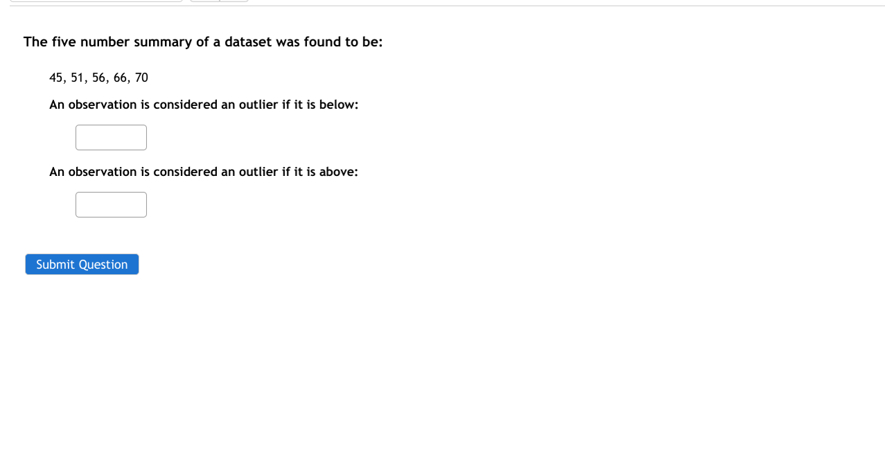 Solved The five number summary of a dataset was found to be: | Chegg.com