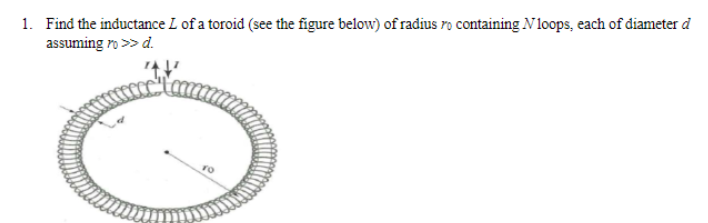Solved 1. Find the inductance L of a toroid (see the figure | Chegg.com