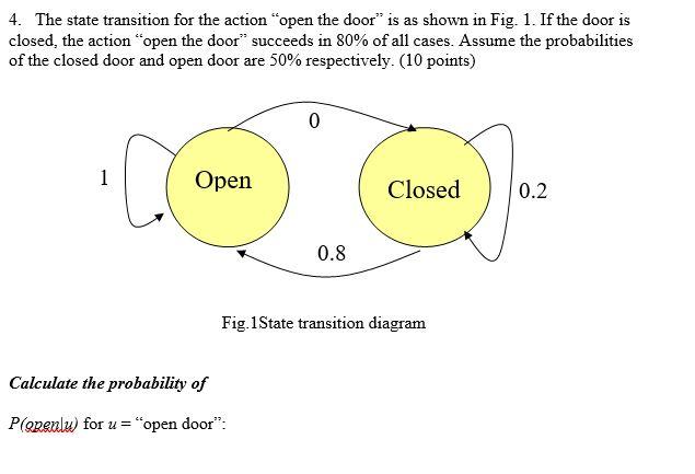 Solved 4. The state transition for the action "open the | Chegg.com