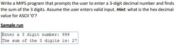 Solved Write a MIPS program that prompts the user to enter a | Chegg.com