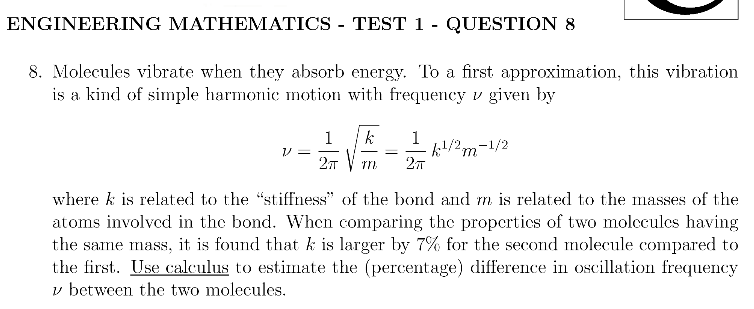 Solved ENGINEERING MATHEMATICS - TEST 1 - QUESTION 8 8. | Chegg.com