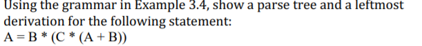 Solved EXAMPLE 3.4 An Unambiguous Grammar for Expressions → | Chegg.com