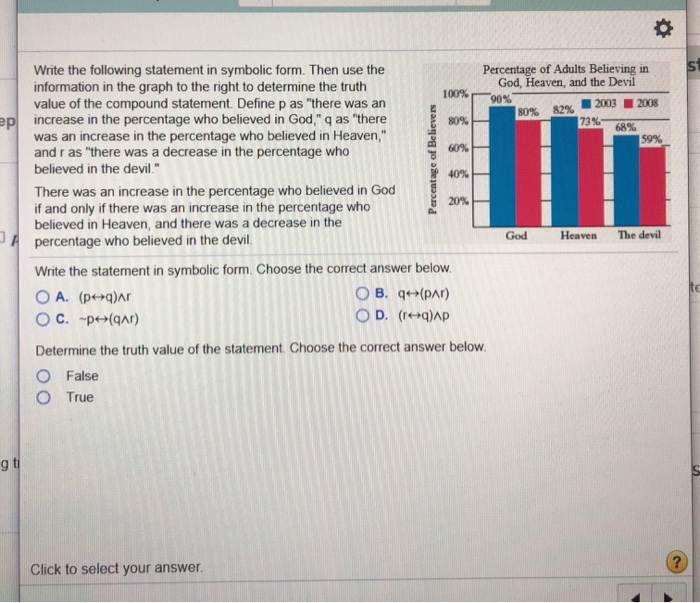 Solved Write the following statement in symbolic form. Then | Chegg.com