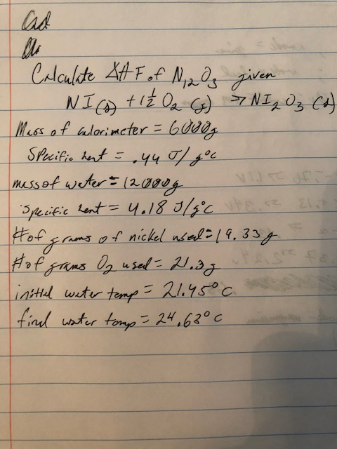 Solved Cad NI (2) Calculate AHF of N, 20g given + 12 O2 (g) | Chegg.com