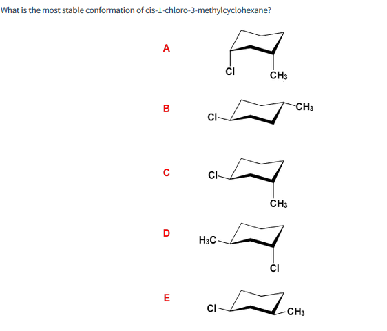 Solved What is the most stable conformation of | Chegg.com
