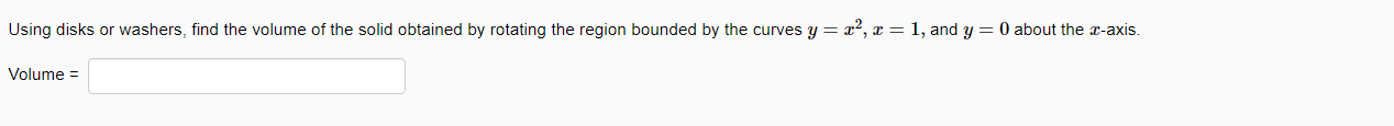 Solved y=1, and the curve y=4xUsing disks or washers, find | Chegg.com