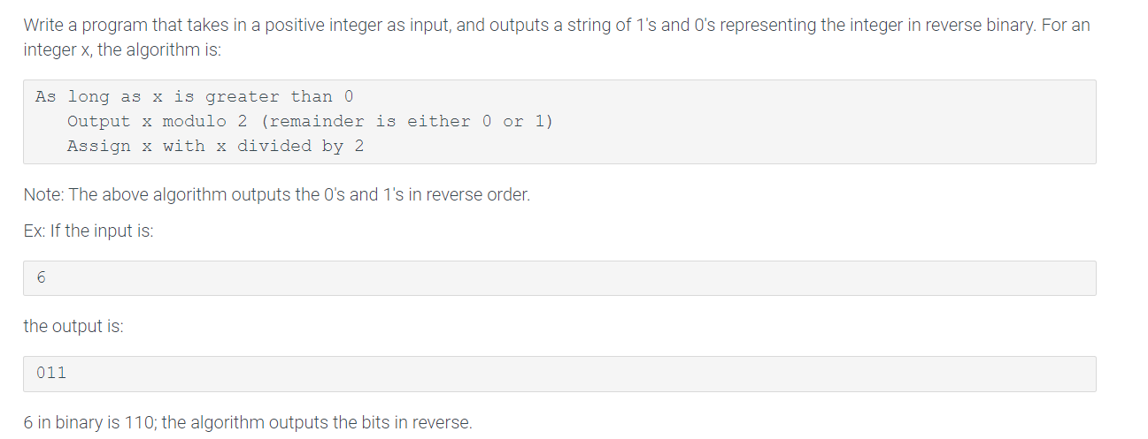 Solved Write a program that takes in a positive integer as | Chegg.com