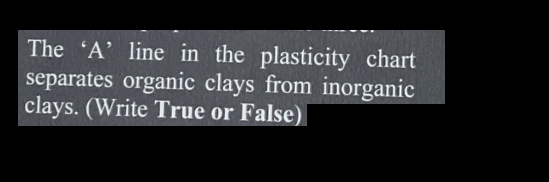 The ‘A’ line in the plasticity chart separates | Chegg.com