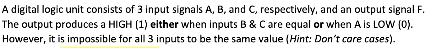 Solved A digital logic unit consists of 3 ﻿input signals | Chegg.com