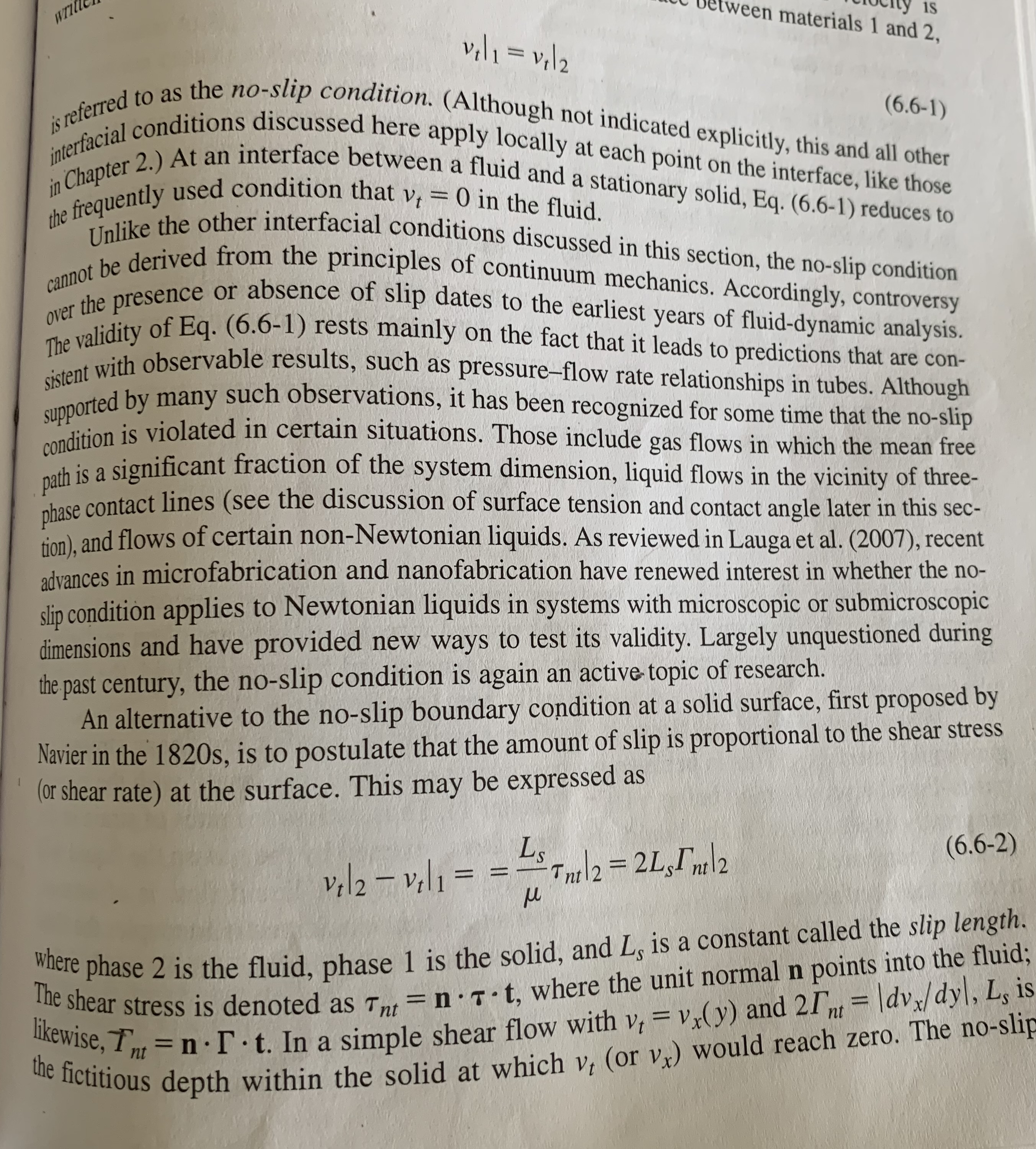 Solved 7-5. Slip at a Solid Surface Suppose that the no-slip | Chegg.com
