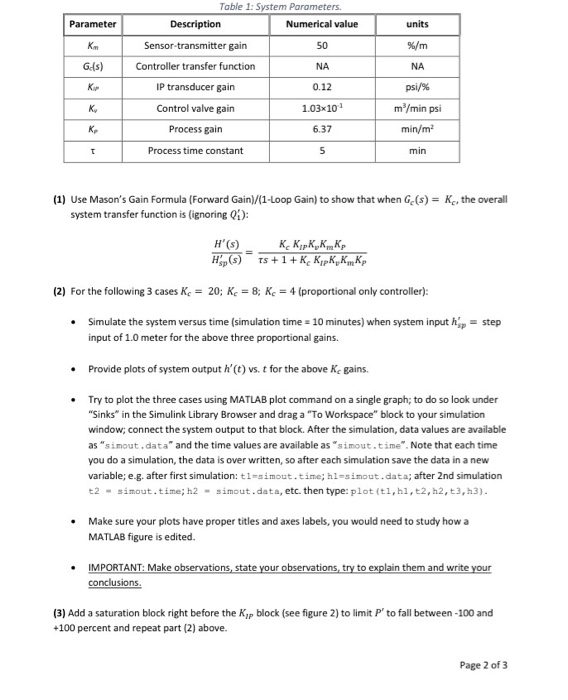 OBJECTIVE: To design a liquid-level control system. | Chegg.com