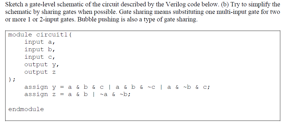Solved Sketch a gate-level schematic of the circuit | Chegg.com