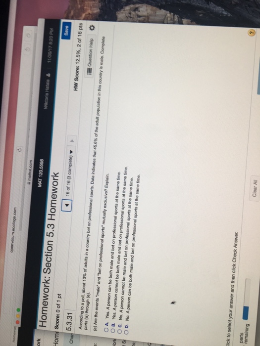 Solved Homework Section 5 3 Homework Do Score 0 Of 1 Pt