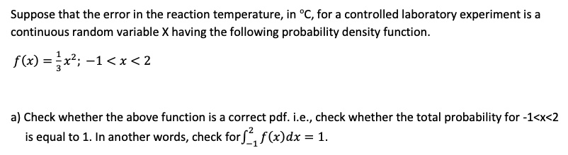 Solved Suppose that the error in the reaction temperature, | Chegg.com