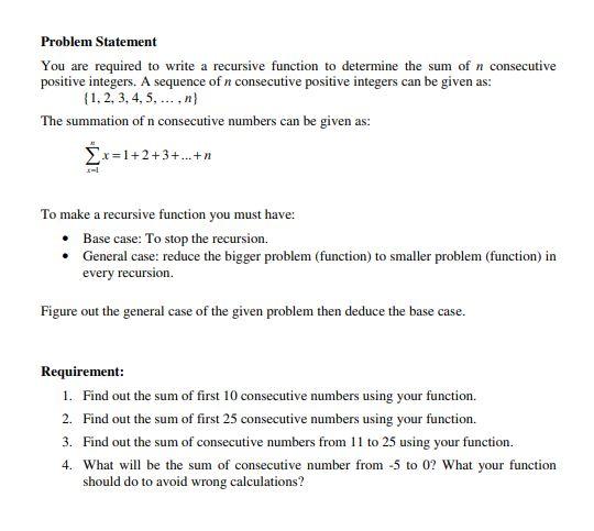 Solved Problem Statement You are required to write a | Chegg.com