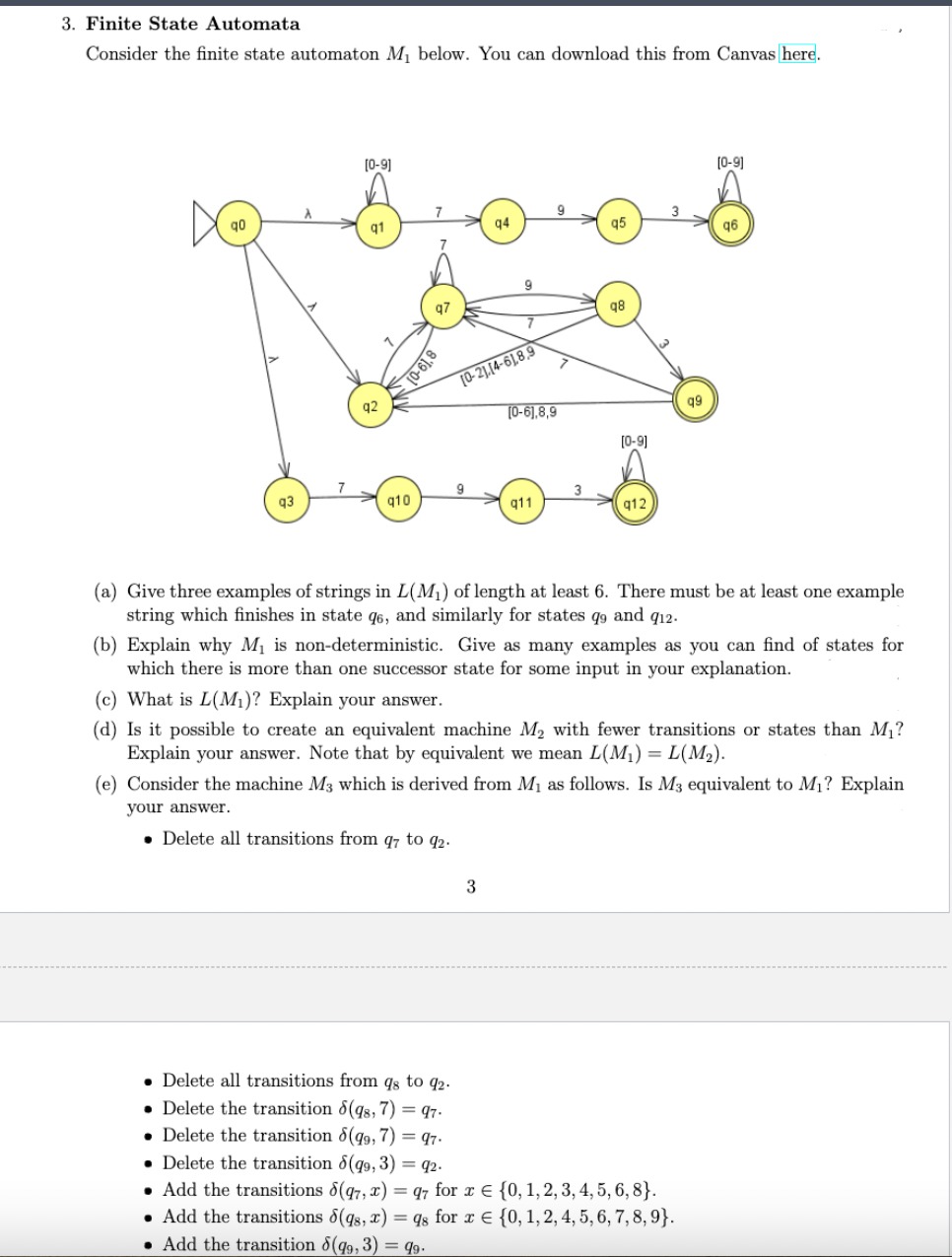 Solved Finite State AutomataConsider the finite state | Chegg.com