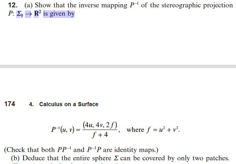 12. (a) Show that the inverse mapping P-1 of the | Chegg.com