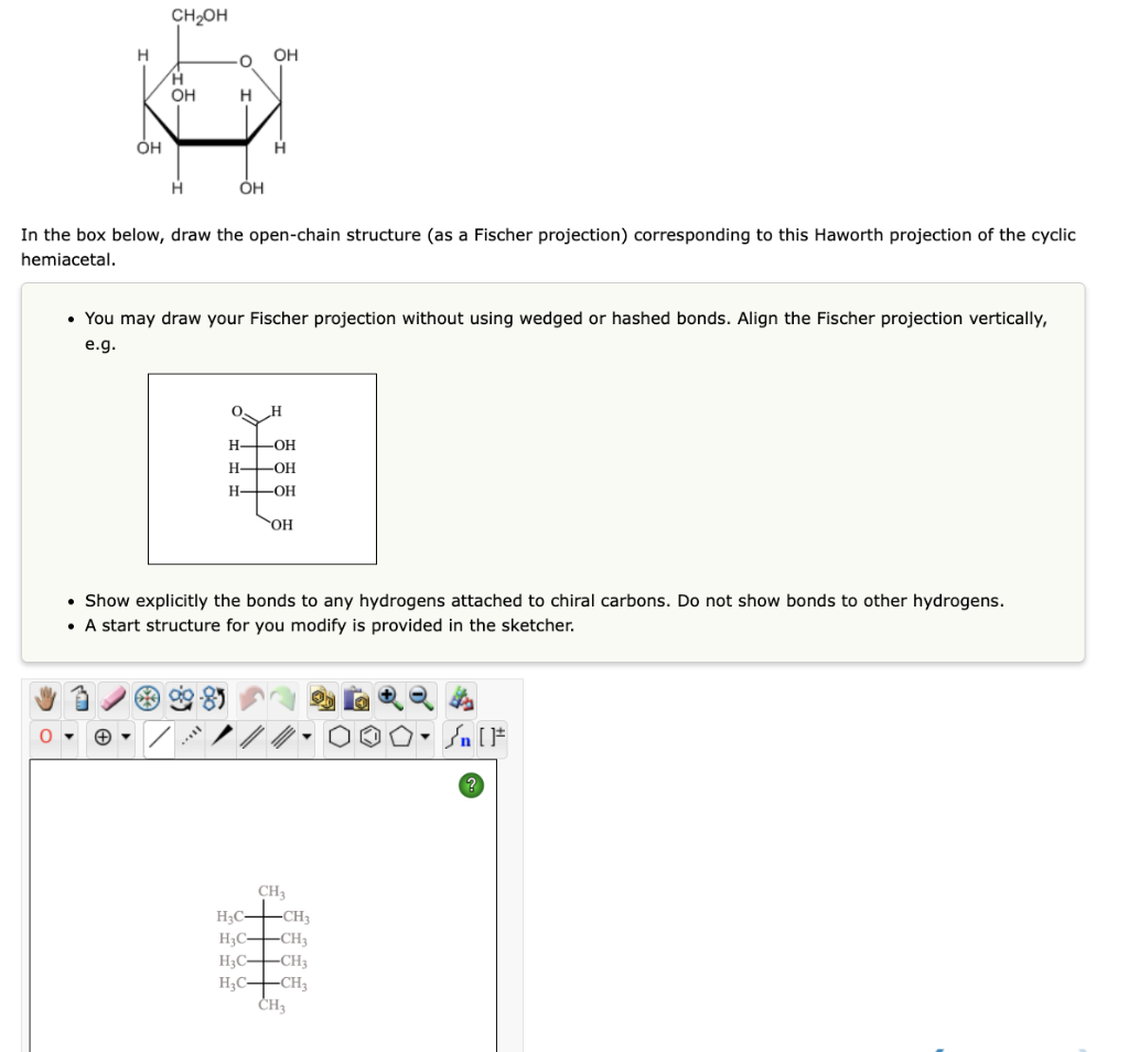 [Solved]: n the box below, draw the open-chain structure