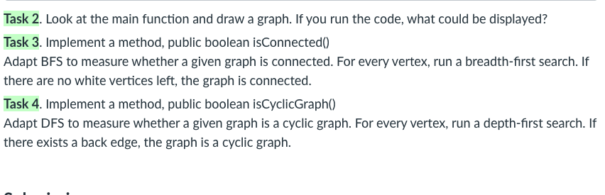 Solved // Java program to print DFS traversal from a given | Chegg.com