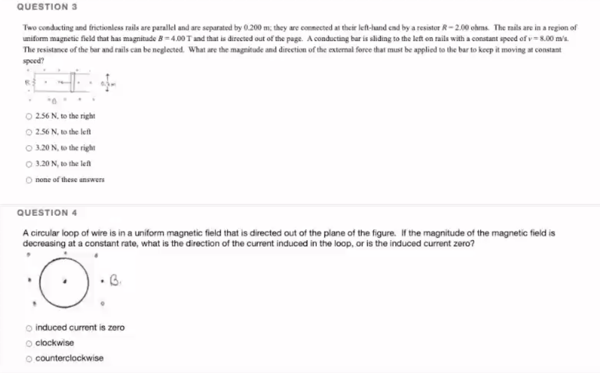 Solved QUESTION 3 Two conducting and frictionless rails are | Chegg.com