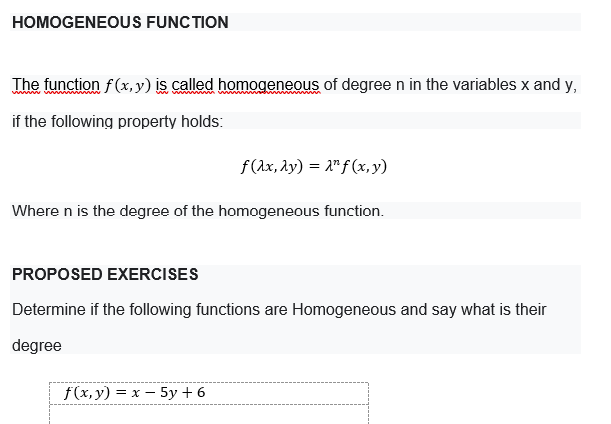 Solved HOMOGENEOUS FUNCTION The function f(x, y) is called | Chegg.com