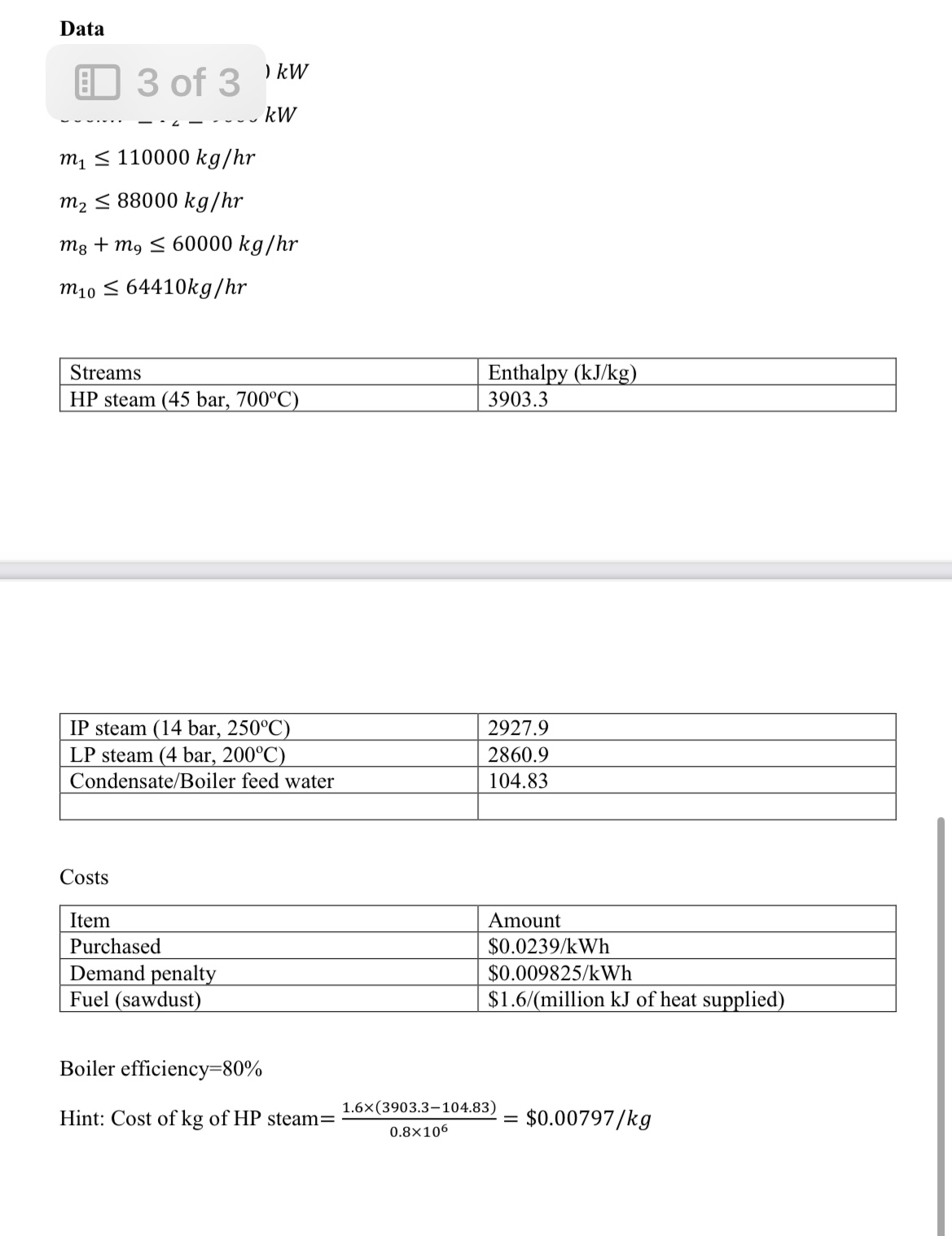Solved The Figure Below Shows A Steam And Power System For A