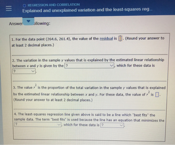 Solved Explained and unexplained variation and the | Chegg.com
