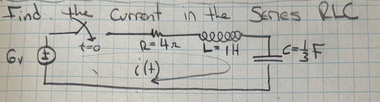 Solved Find the current in the Series RLC circuit | Chegg.com