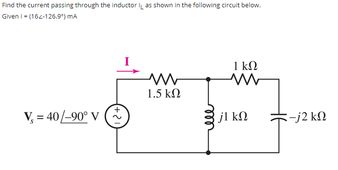 Solved Find the current passing through the inductor IL as | Chegg.com