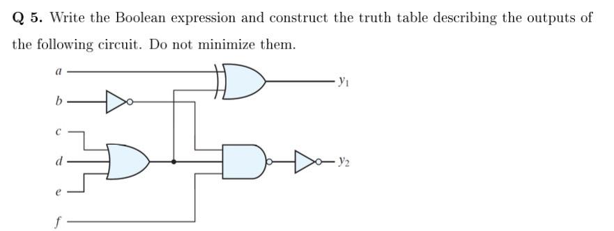 Solved Q 5. Write the Boolean expression and construct the | Chegg.com