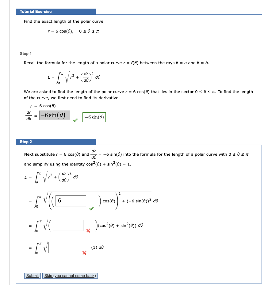 Solved Find the exact length of the polar curve. | Chegg.com
