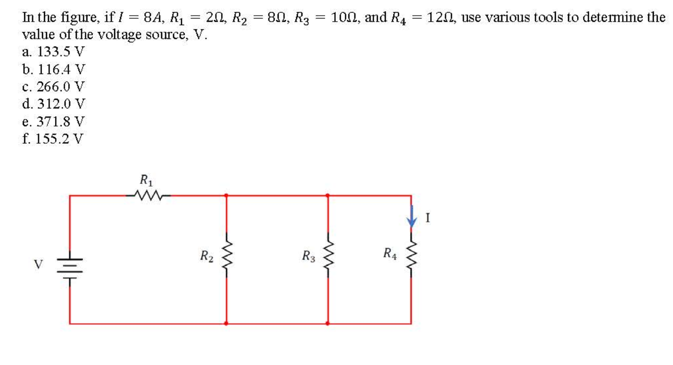 Solved In the figure, if I = 8A, R1 = 21, R2 = 81, R2 = 100, | Chegg.com