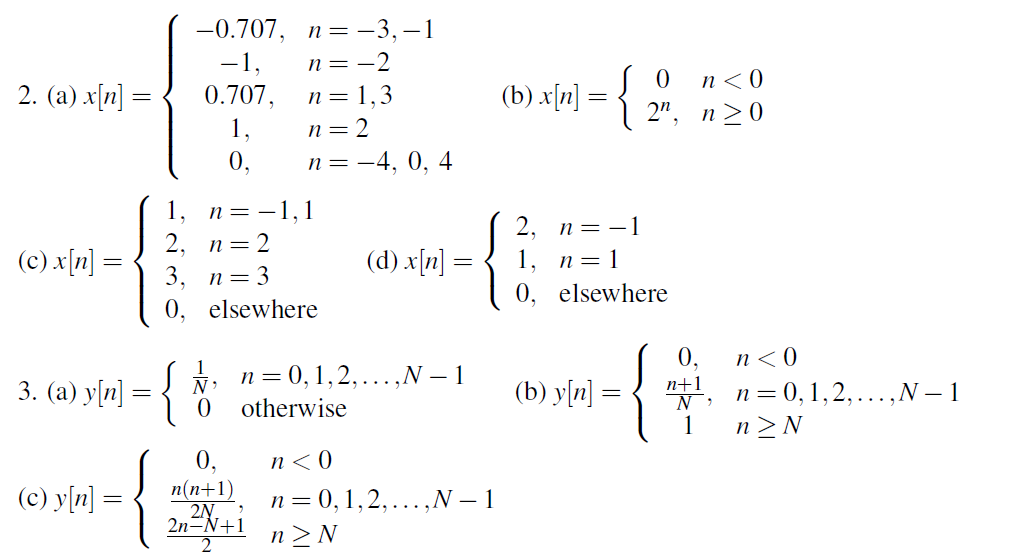 2. Sketch the following discrete-time signals for | Chegg.com