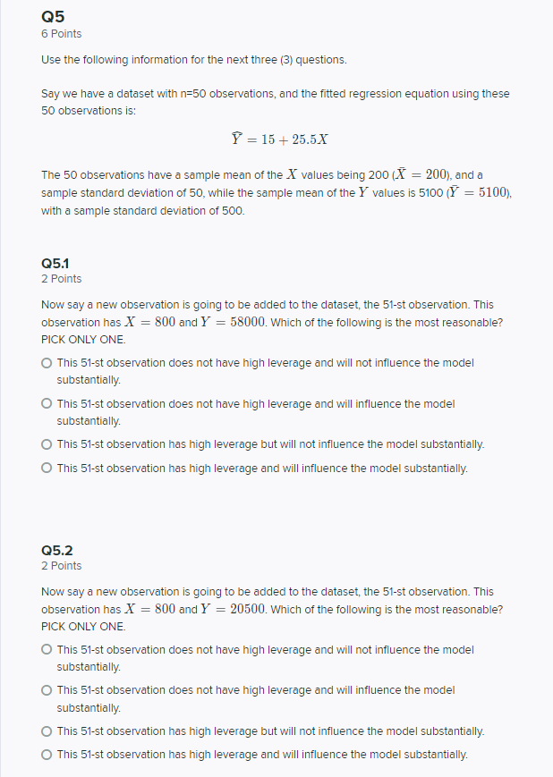 Solved Q5 6 Points Use the following information for the | Chegg.com