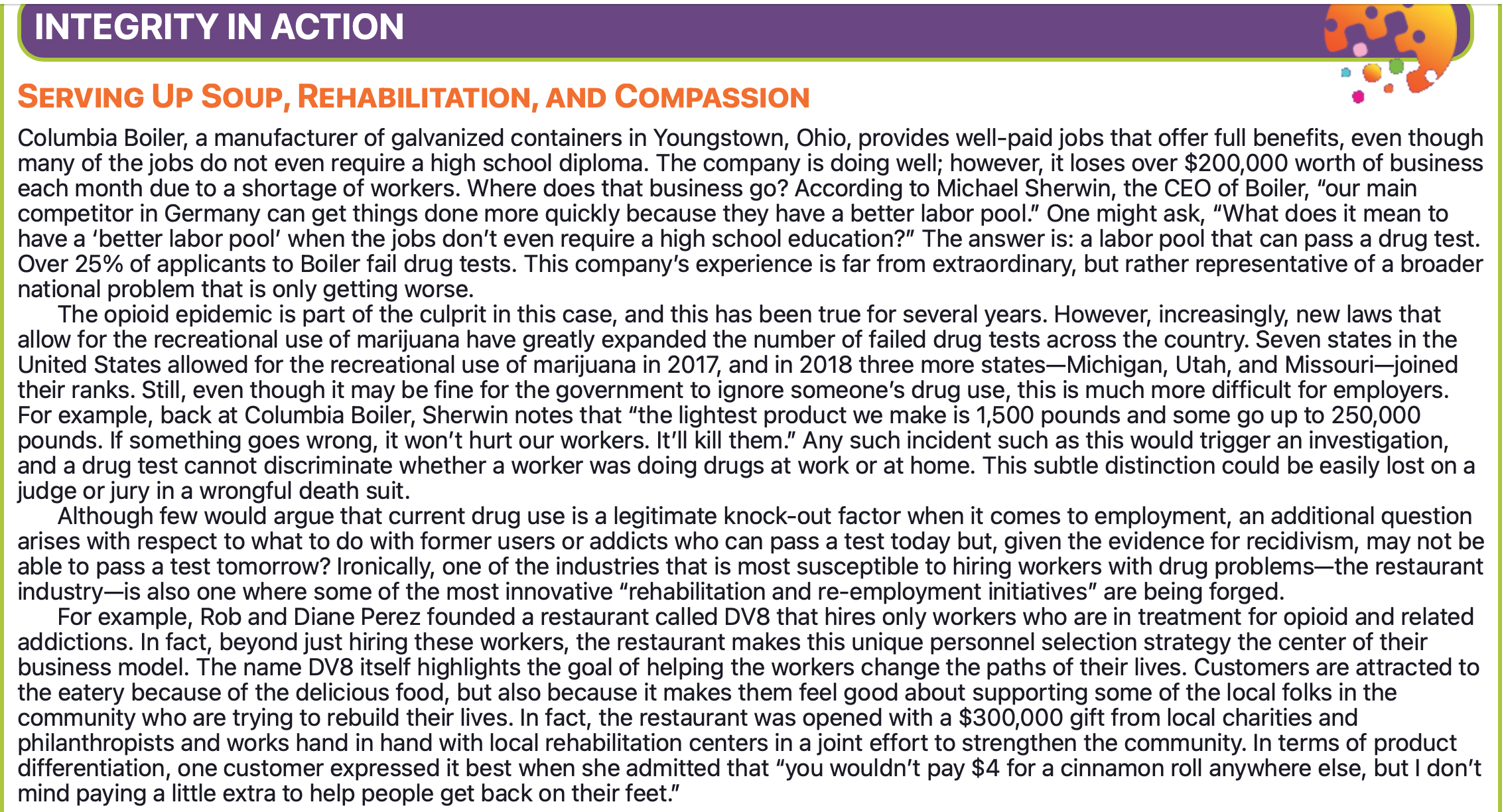 Solved Select one of the Integrity in Action discussions to | Chegg.com