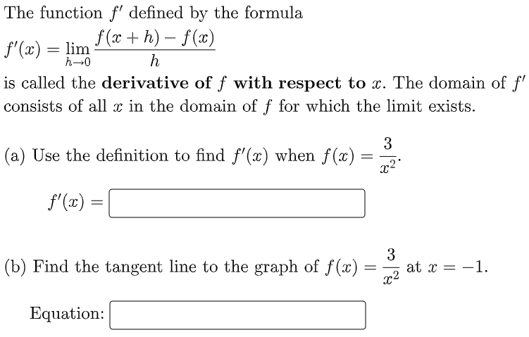 Solved = The function f' defined by the formula f(x + h) – | Chegg.com