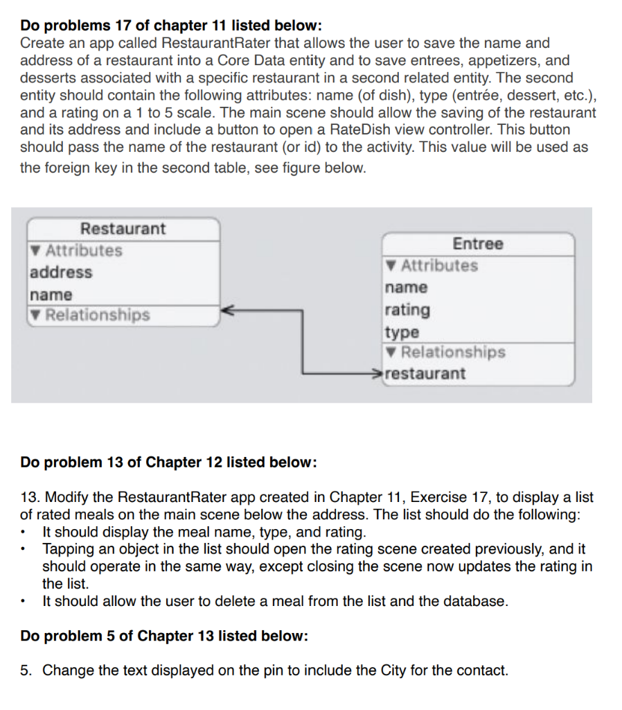 Solved Do problems 17 of chapter 11 listed below: Create an | Chegg.com