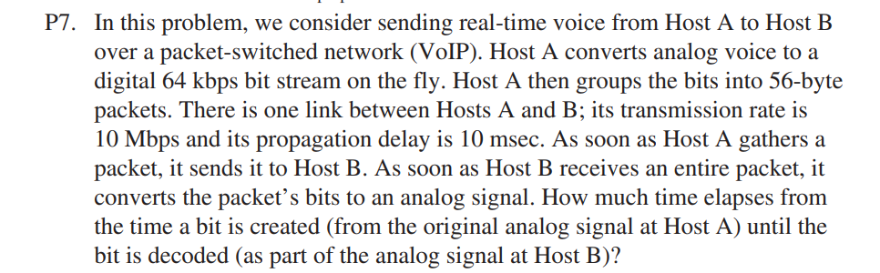 Solved P7. In this problem, we consider sending real-time | Chegg.com