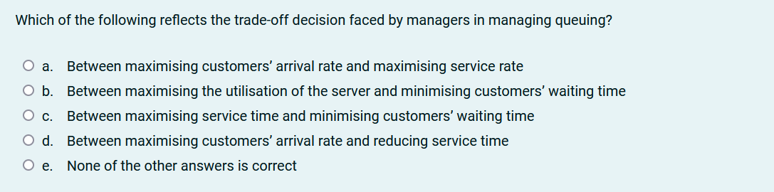 Solved Which of the following reflects the trade-off | Chegg.com
