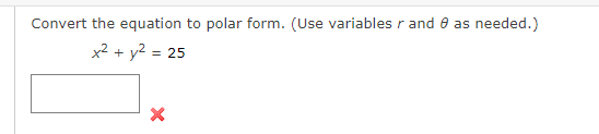 Solved Convert the equation to polar form. (Use variables r | Chegg.com