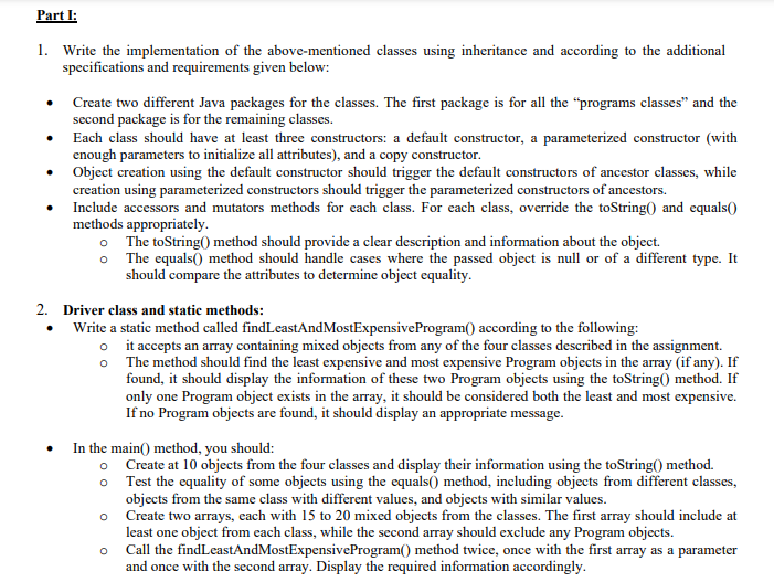 Solved 1. Write the implementation of the above-mentioned | Chegg.com
