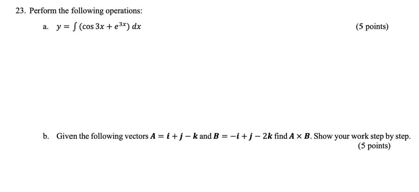 Solved 23. Perform the following operations: a. | Chegg.com