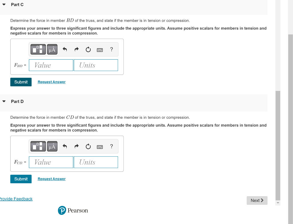 Solved Delermine the forces in mernters AB and CB of the | Chegg.com