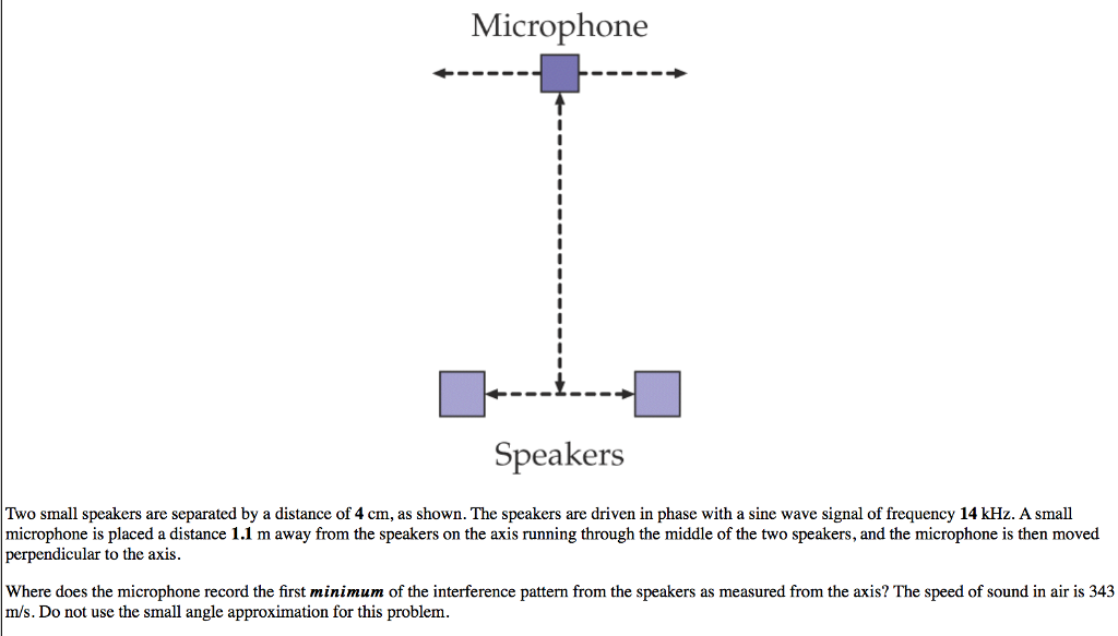 Solved Microphone Speakers Two small speakers are separated | Chegg.com