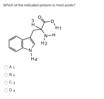 Solved Which of the indicated protons is most acidic? H 1 | Chegg.com