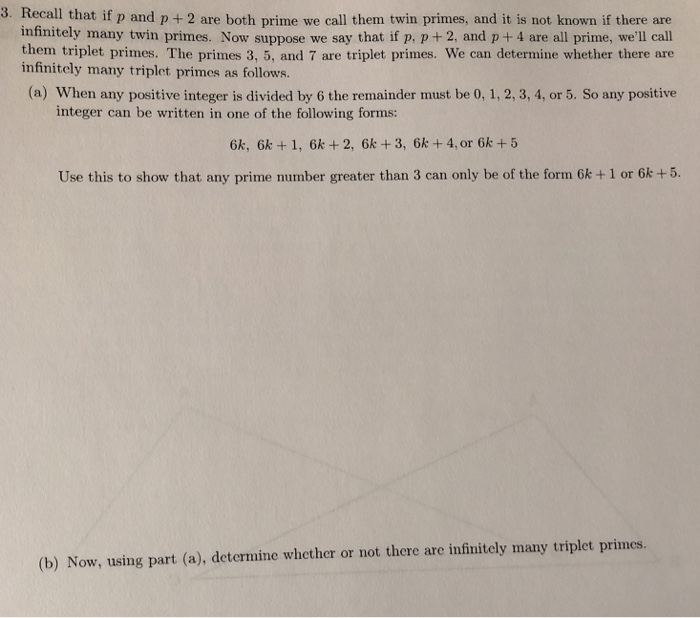 Solved 3. Recall that if p and p + 2 are both prime we call | Chegg.com