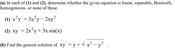 Solved (a) In each of (1) and (2), determine whether the | Chegg.com