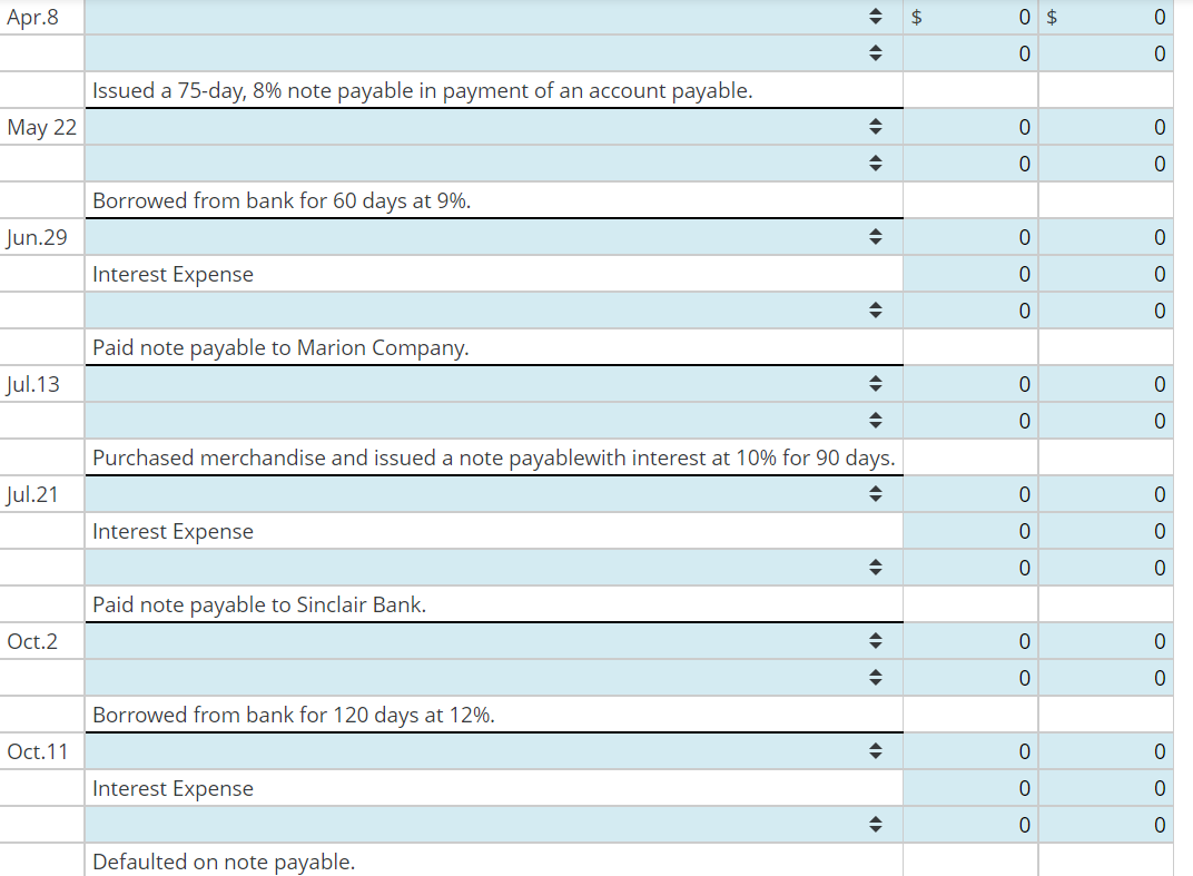 Solved Journal Entries for Accounts and Notes Payable Simon | Chegg.com